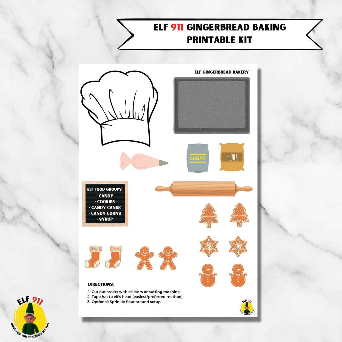 Elf 911 "Gingerbread Baking Day" Printable Set – Heathered Nest